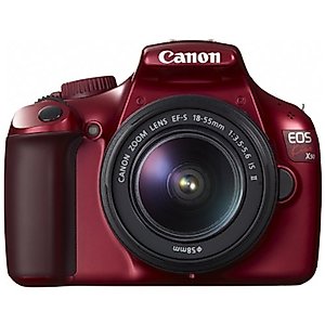 Canon Digital SLR Camera EOS Kiss X50 with EF-S18-55mm IS II Lens Kit (Red) - International Version (No Warranty)