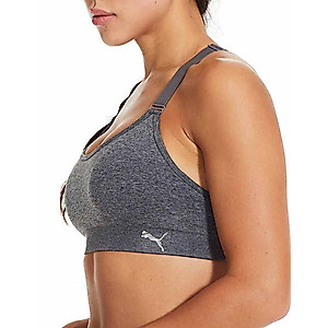PUMA Women Sports Bra, 3-Pack (Black/White/Grey, Small)