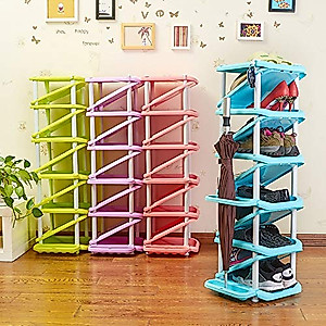 xiaofeng214 Shoe Rack Multi-Layer Storage Special Price Simple Shoe Cabinet, economical Simple Modern Multi-Functional Assembly Living Room Plastic Household (Color : Mo Green)