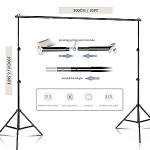 Walk Fly Photography Umbrella Lighting Kit, 6 x 9FT Muslin Screen Backdrop Continous Lighting Umbrella Equipment, 7 x 10FT Background Stand Support System for Studio Photo Portrait Video Shooting