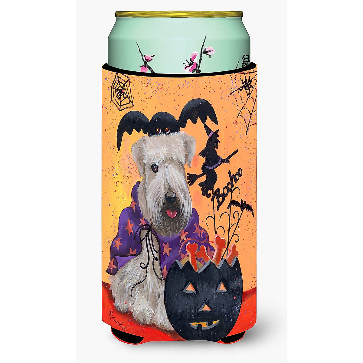 Caroline's Treasures PPP3136TBC Wheaten Terrier Halloween Tall Boy Hugger Can Cooler Sleeve Hugger Machine Washable Drink Sleeve Hugger Collapsible Insulator Beverage Insulated Holder