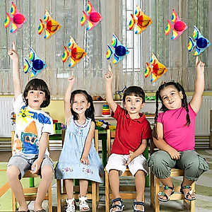 GuassLee 10pcs Tissue Fish Decoration - 10” Tropical Fish Party Decoration for Fish/Under The Sea/Mermaid/Ocean/Beach Themed Birthday Party Luau Decorations