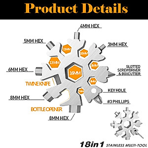 Bottle Opener Flat Phillips Screwdriver Kit/Wrench Keychain Gadgets Outdoor (Silver)