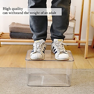 Sgoostood Lidded Plastic Storage Bins Set Clear Desk Basket Box Organizer Kitchen Container Clothes Laundry Closet Cabinet Shelf, Organization and Storage for Shelves Office Bathroom(clear 3XL+2M)