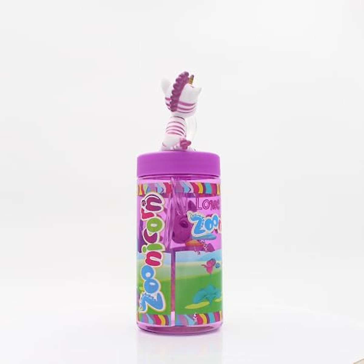 Sip with ME Promi Zoonicorn Cup, Kids Water Bottle, Toddler Cups, Tumbler with Lid and Straw, Travel Sippy Cup for Water or Milk, Kids Cups with Lids for Toddlers 3 and Up, BPA Free Plastic, 12 oz