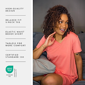 Fishers Finery Organic Cotton & Rayon Ladies Pajamas Summer Pajamas (Trq, XL) Turquoise