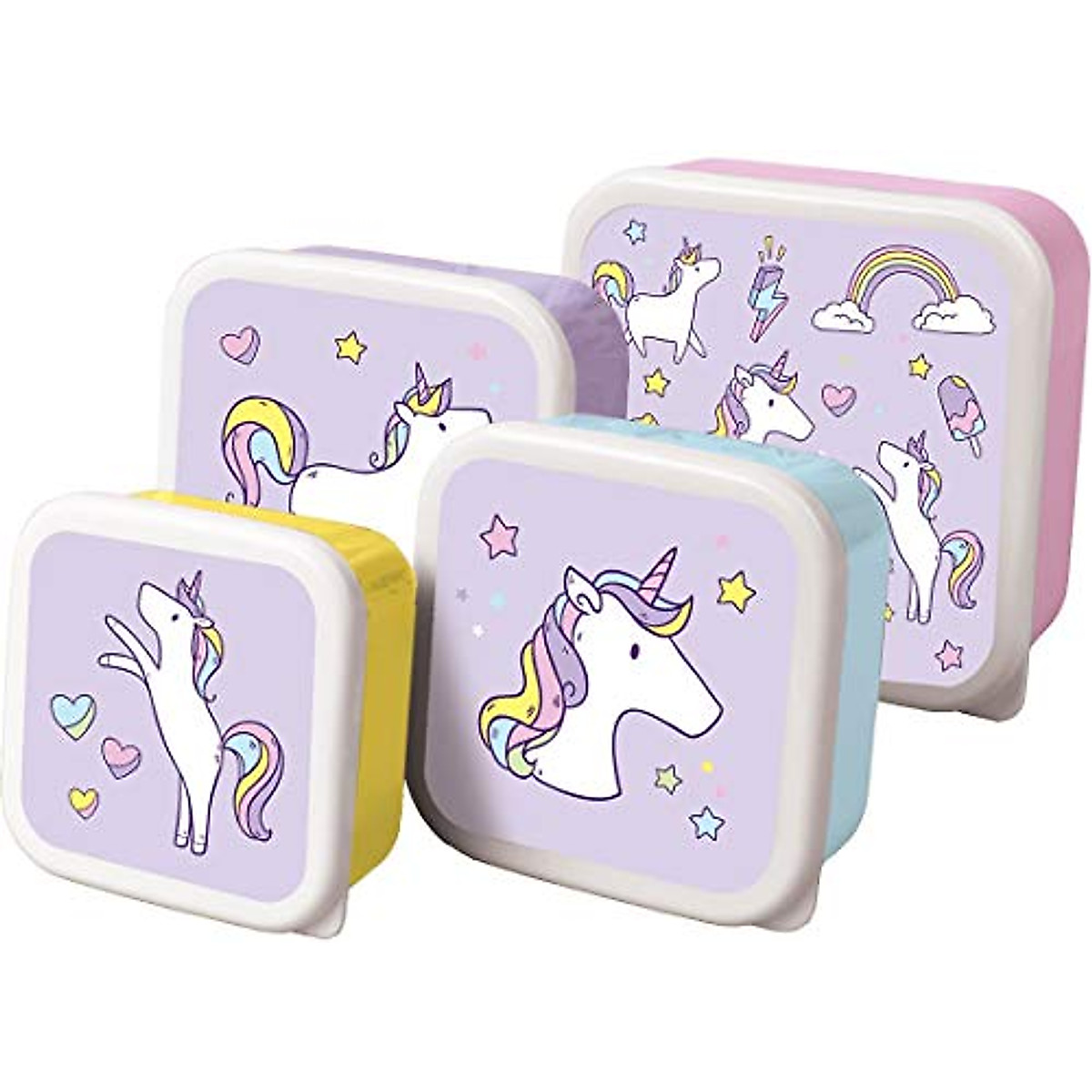 Fizz Creations for iscream Set of 4 Sweet Unicorn Nesting Reuseable Containers