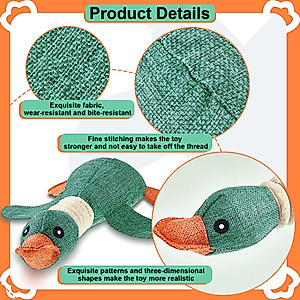 2 Pcs Dog Toys for Moderate Chewers Mallard Duck Dog Toy Stuffed Dog Squeak Toys Squeaky Goose Puppy Dog Training Toys for Small Medium Dogs, 12 x 6 Inches