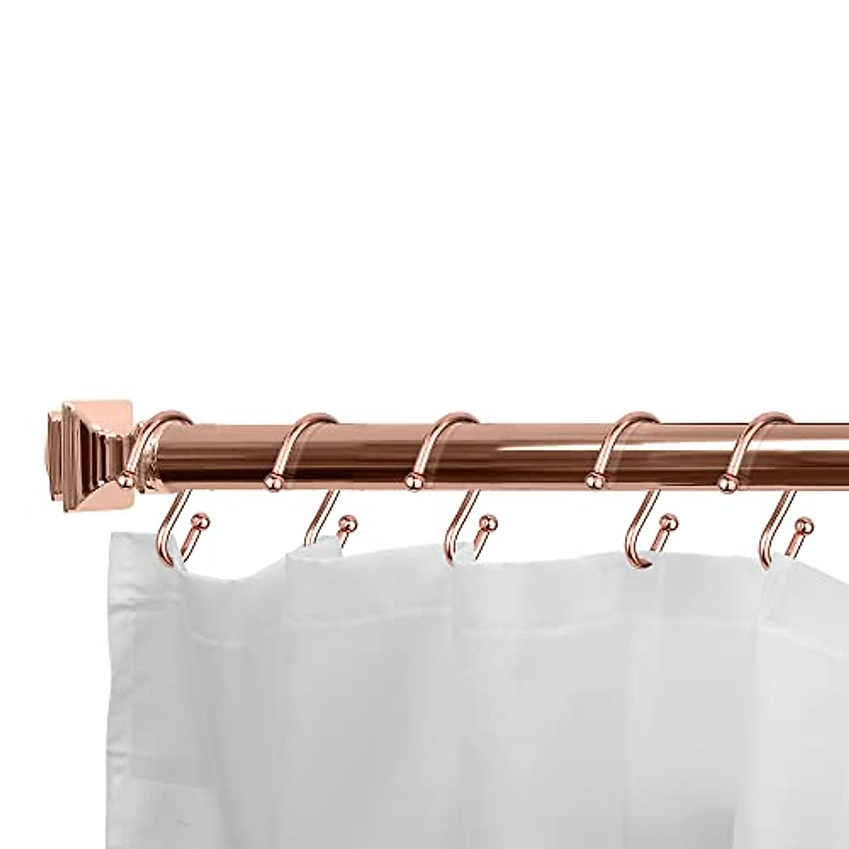 Splash Home S Shape Decorative Shower Curtain Hooks, Rust-Resistant Metal Shower Curtain Rings, for Bathroom Rod and Curtain Hangers, Kitchen Essentials and Clothing, Set of 12 Hook - Copper