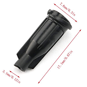 E-outstanding 200-Pack 17mm Industrial Dispensing Needle Tips Cap with Luer Lock for Storing Glue and Adhesives, Black