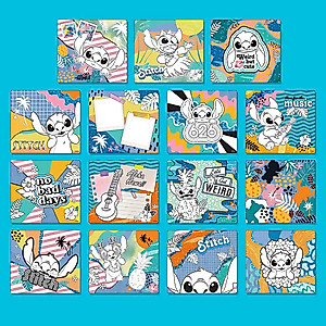 Fashion Angels Disney Stitch Color & Collage Design Set - 15 Colorable Lilo and Stitch Posters - Add Your Own Designs with 7 Included Sticker Sheets - Ages 8 and Up