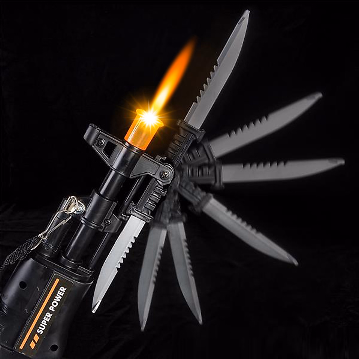 Light Up Toy Machine Gun with Folding Bayonet by ArtCreativity - Cool LED, Sound and Vibration Effect - 16 Inch Pretend Play Military Submachine Gun - Army Prop Gun for Boys and Girls