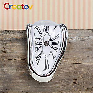 Creatov Decorative Dali Watch Melting Clock - Surrealistic Table Shelf Desk Fashion Melted Clock Salvador Dali Inspired Funny Home Decor Office Best Birthday Gift Idea