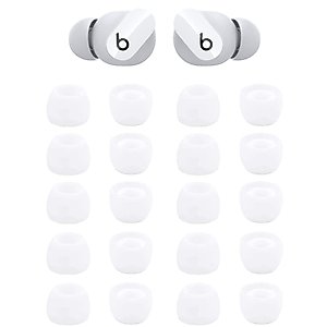 Zotech 20 Pcs White Replacement Earbud Tips for Beats Powerbeats3 and Beats Studio Buds Wireless Stereo Headphones (Small)