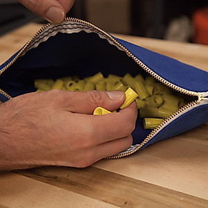 Klein Tools 5140 Canvas Zipper Bag, Tool Pouch, Tool Bag, Utility Bag, Bank Deposit Bag, 12.5 x 7-Inch, Olive/Orange/Blue/Yellow 4-Pack