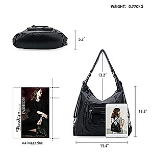Angel Kiss Purse Women Hobo Handbag Fashion Roomy Crossbody Shoulder Bag Ladies Top Handle Handbag Washed PU Leather