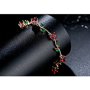 FEDONA 18k Yellow Gold-Plated Sterling Silver Diamond Accent Two-Tone Gemstone Tennis Bracelet Diamond Bangle Bracelet Colorful