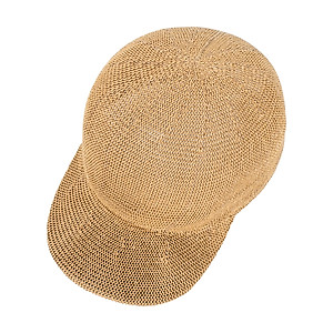Meyaus Unisex Adults Straw Woven Visor Sunhat Summer Outdoor Travel Baseball Cap Khaki