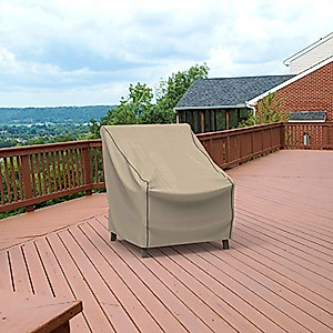 Budge NeverWet Mojave Patio Chair Cover, Black Ivory, Medium