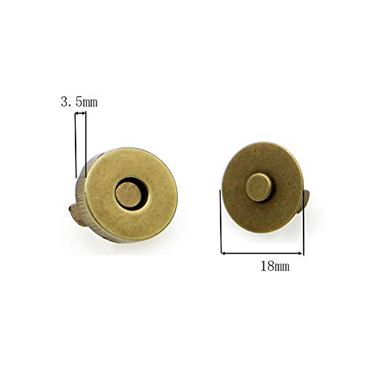 Magnetic Button Clasps Snaps Fastener Clasps for Sewing, Craft, Purses, Bags, Clothes, Leather 40 Sets(18mm-4 Colors)