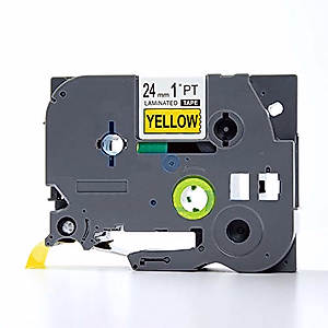 IDIK 1PK Black on Yellow Extra Strength Laminated Label Tape Compatible for Brother P-Touch TZe-S651 TZ S651 Tze S651(24mm x 8m)