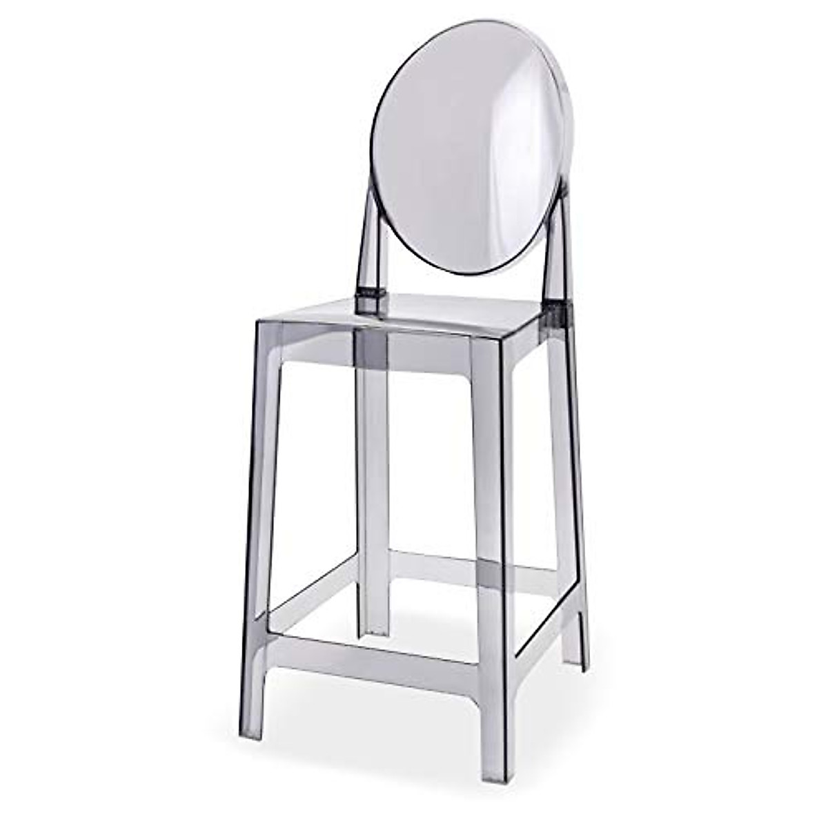 2xhome Transparent Modern Mid Century Armless With Back Ghost Counter Height Bar Stool Chair 25",