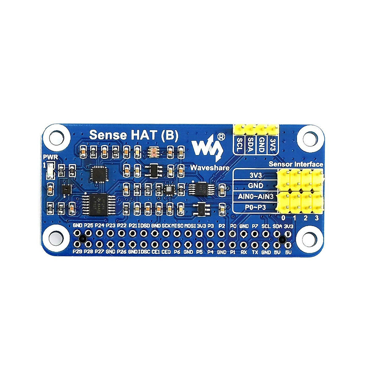 Waveshare Sense HAT (B) for Raspberry Pi Onboard Multi Powerful Sensors Supports External Sensors
