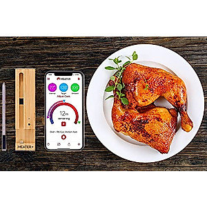 New MEATER+165ft Long Range Smart Wireless Meat Thermometer for the Oven Grill Kitchen BBQ Smoker Rotisserie with Bluetooth and WiFi Digital Connectivity (Meater+ One Scraper)