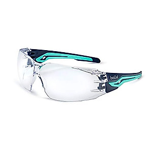 Bollé Safety SILEXPSI, Silex Safety Glasses Anti-Scratch/Anti-Fog, Black Blue Frame, Clear Lenses, Black & Blue, Universal