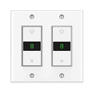 Smart Dimmer Light Switch WiFi Led Dimmer Switch 2 Gang Work with Alexa Google Home