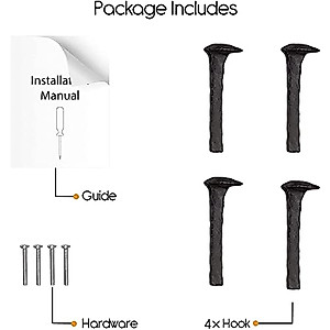 Rustic State Ray Screw in Wall Mount Cast Iron Hooks Coat Towel Bag Hat Hanger Multiuse Entryway Railroad Spike Rack Black Set of 4