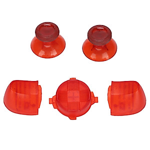 Entatial Full Trigger Buttons Kits, Comfortable Multi Color Full Buttons Set Mod Kit for Series X/S Controller for Series S Controller(Transparent red)