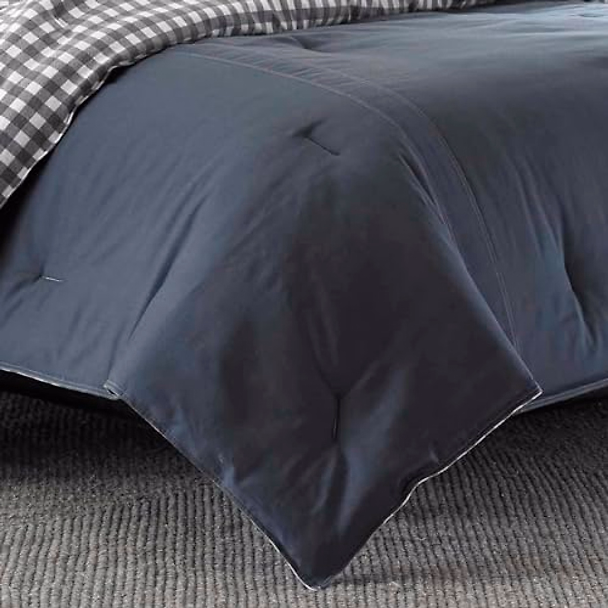 Eddie Bauer - King Comforter Set, Reversible Cotton Bedding with Matching Shams, Pre-Washed for Added Softness (Kingston Charcoal, King)