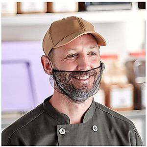 QIAN SOU Dispoable Beard Cover Protector Elastic Beard Net 200 Pack (200, Black)