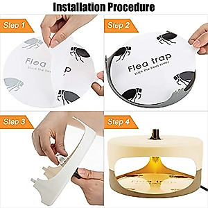 Flea Trap Indoor, Sticky Bed Bug Trap Indoor Pest Control Trapper Insect Killer 2 Glue Discs Light Bulbs