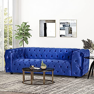 Christopher Knight Home Sagewood Sofas, Navy Blue + Espresso