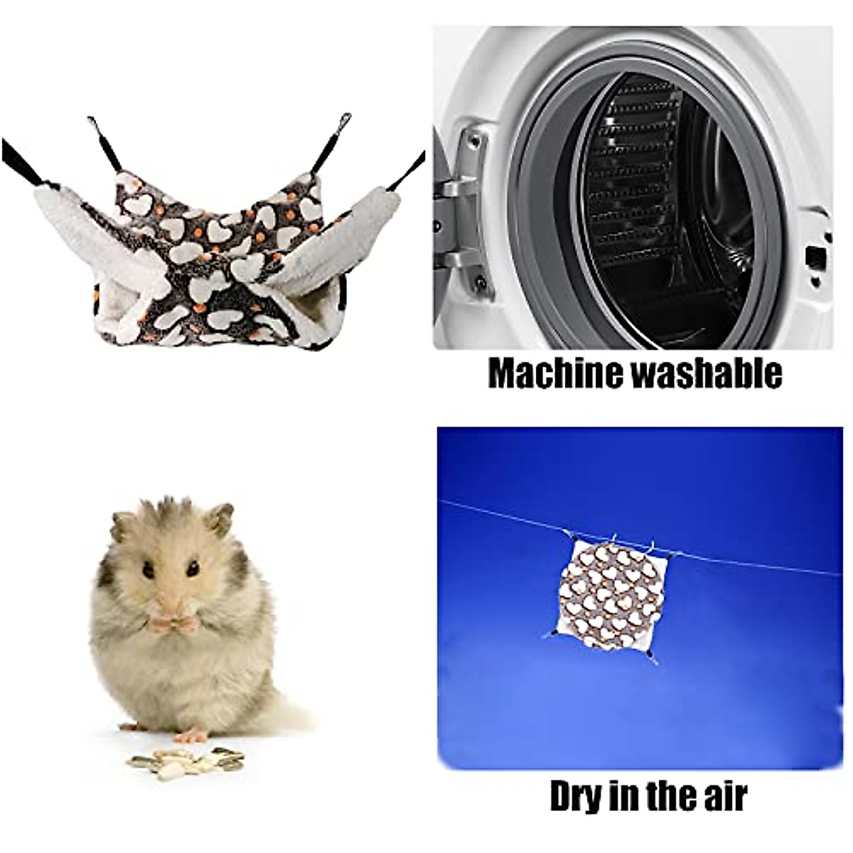 EISMC2 2 Pieces Small Pet Cage Hammock Hanging Tunnel for Small Animals Hanging Bed Cage Guinea Hammock Cage Accessories for Ferret Rat Chincilla Hammock Sleeper Cage Accessories Set (Pink)