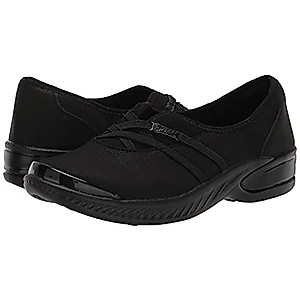 BZees Womens Niche II Ballet Flat Black Metallic 6 M