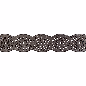 Lucky Brand Women Bold Fashion Statement Belts, Perforated Leather-Brown, XL (34-35")