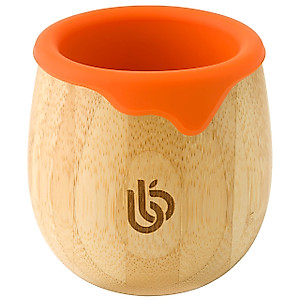 Bamboo Baby and Toddler Sippy Cup - 5 Oz Eco-Friendly Dinky Cup with Cute Silicone Drip Rim for Teeth and Gum Protection - Ideal Toddler Transition Cup (Orange)