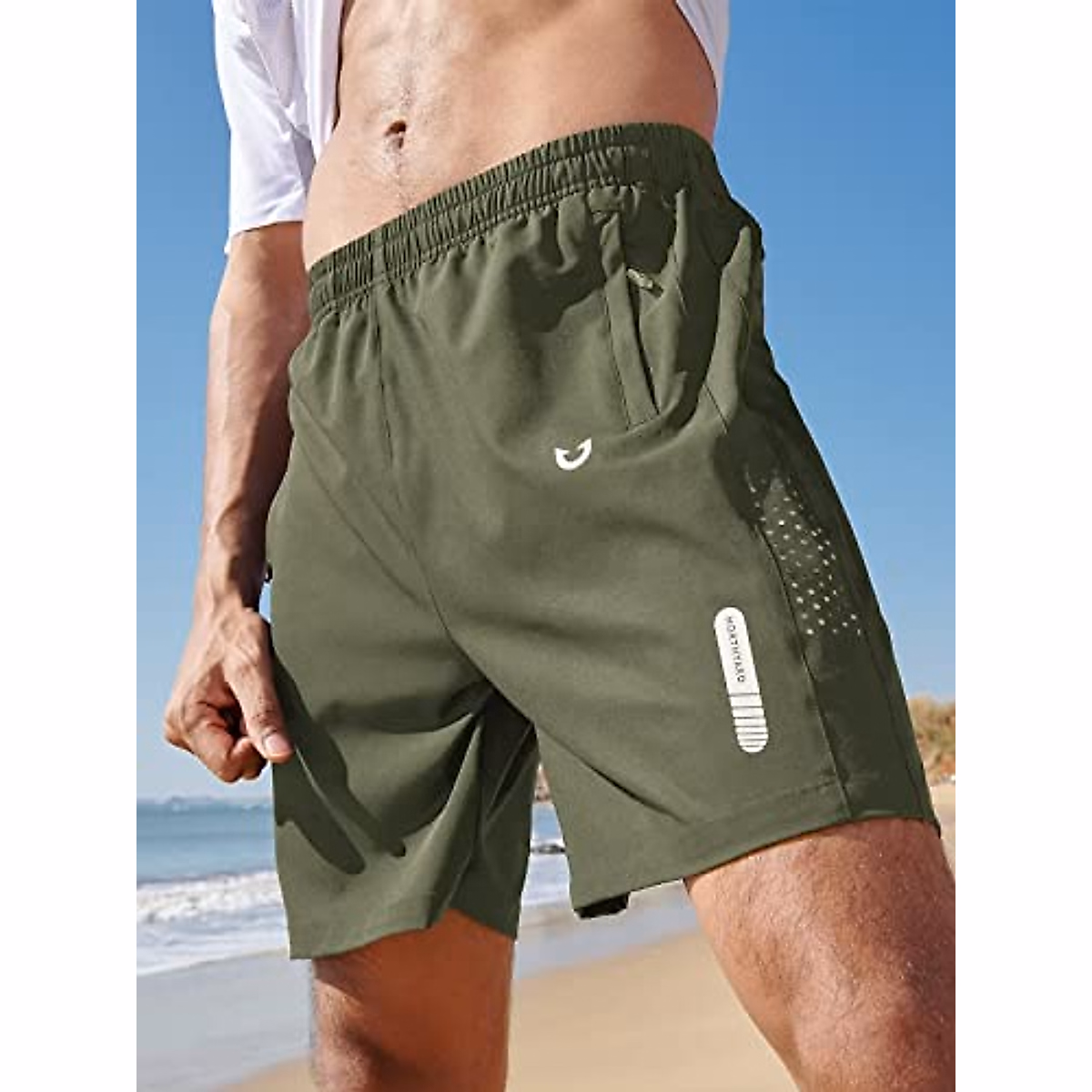 NORTHYARD Men's Athletic Hiking Shorts Quick Dry Workout Shorts 7"/ 9"/ 5" Lightweight Sports Gym Running Shorts Basketball Exercise ArmyGreen M