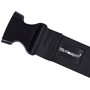 Wisdompro 2 Pcs Add a Bag Luggage Strap, Heavy Duty Adjustable Suitcase Belt Travel Attachment Travel Accessories for Connecting Your Luggage - Black, 31 Inch