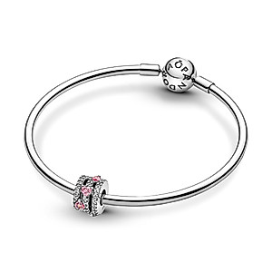 PANDORA Sparkling Triple Halo Hearts Charm - Compatible with PANDORA Moments - Stunning Women's Jewelry - Made with Sterling Silver & Cubic Zirconia