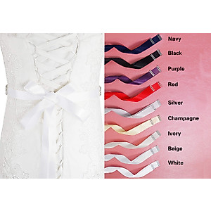 Lovful Bridal Crystal Rhinestone Braided Wedding Dress Sash Belt, White, White Sash, One Size