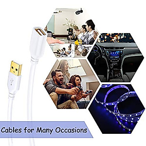 Costyle USB Extension Cable White 15Ft, USB 2.0 Extension Cord Type A Male to A Female White USB Extender Cable for Hard Drive, Security Camera,Printer, USB Keyboard,Mouse