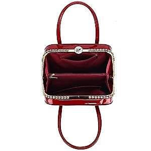 Style Strategy bone purses patent leather Satchel handbags for women Top Handle with kiss lock Shoulder bags crossbody for women