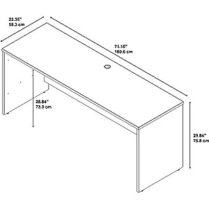 Bush Business Furniture Series C 72W x 24D Credenza Desk in Natural Cherry