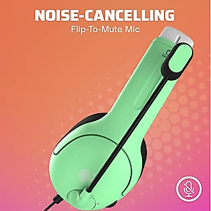 PDP Gaming LVL40 Stereo Headset with Mic for Nintendo Switch - PC, iPad, Mac, Laptop Compatible - Noise Cancelling Microphone, Lightweight, Soft Comfort On Ear Headphones, Animal Crossing Blue & Green