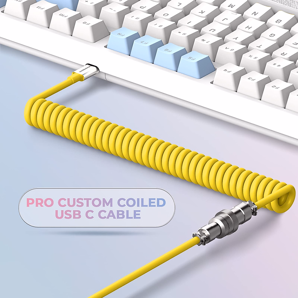 A.JAZZ AK873 Wired 87 Key TKL Mechanical Gaming Keyboard with Rainbow Backlit Hot-swap Tactile Blue Switch NKRO Gasket Ergonomic Cloud Wrist Rest Custom Coiled Aviator Cable for PC/Mac (Blue White)