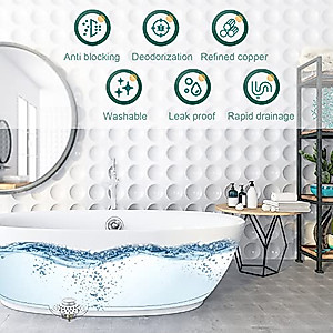 Yevheniys Bathtub Drain Plug, 2 in 1 Stopper & Hair Catcher, with Stainless Steel Filtered Pop-Up Filter for US Standard Bathtubs Hole Diameter (1.6-2.0 Inch)